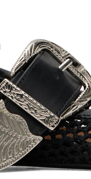 Toga Pulla - SSENSE Exclusive Black Crochet Net Jet Ballerina Flats