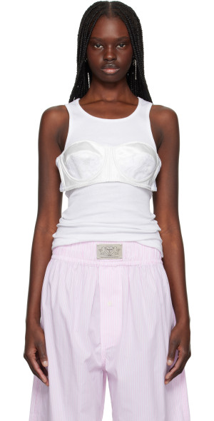 VAQUERA - White Balconette Bra Tank Top