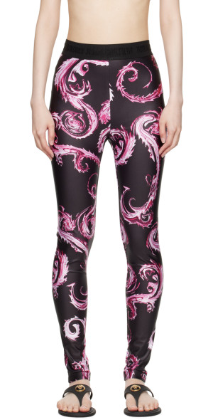 Versace Jeans Couture - Black & Pink Chromo Couture Leggings