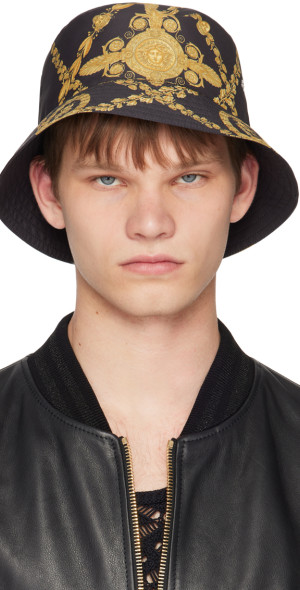 Versace - Black Baroque Bucket Hat