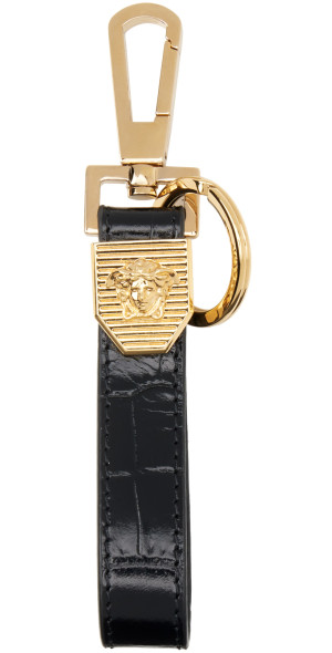 Versace - Black Embossing Croco Keychain