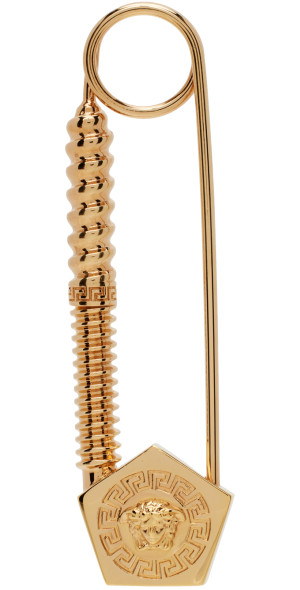 Versace - Gold Nuts & Bolts Safety Pin Brooch