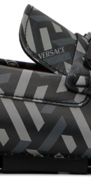 Versace - Gray La Greca Loafers