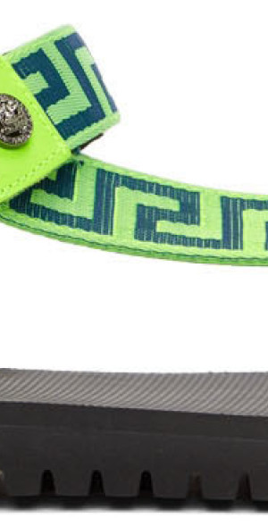 Versace - Green 'La Greca' Sandals
