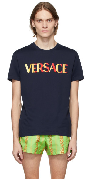 Versace - Navy Gradient Logo T-Shirt