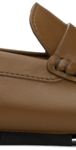 Versace - Tan Medusa Biggie Suede Driver Loafers