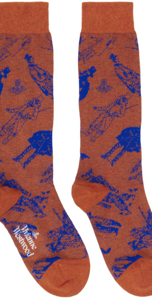 Vivienne Westwood - Orange Evolution of Man Socks