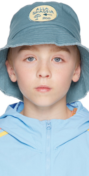Wander & Wonder - Kids Blue Patch Bucket Hat