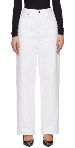WARDROBE.NYC - White Low-Rise Jeans