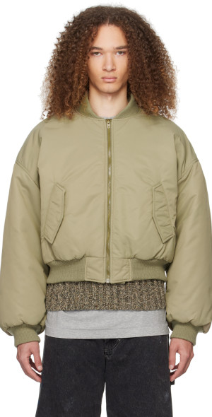 We11done - Green Puff Bomber Jacket
