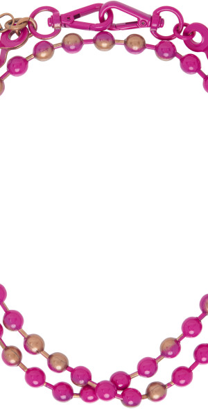 We11done - Pink & Bronze Colored Ball Chain Necklace