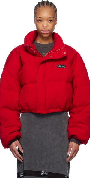 We11done - Red Knit Down Jacket