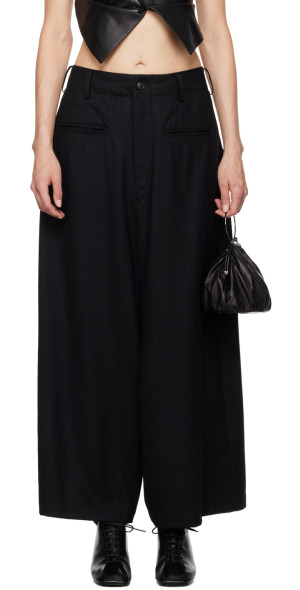 YOHJI YAMAMOTO - Black R-Backside Flare Trousers