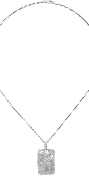 YOHJI YAMAMOTO - Silver Devil & Angel Plate Pendant Necklace