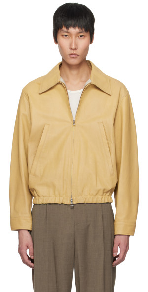 YOKE - Tan Zip Leather Jacket