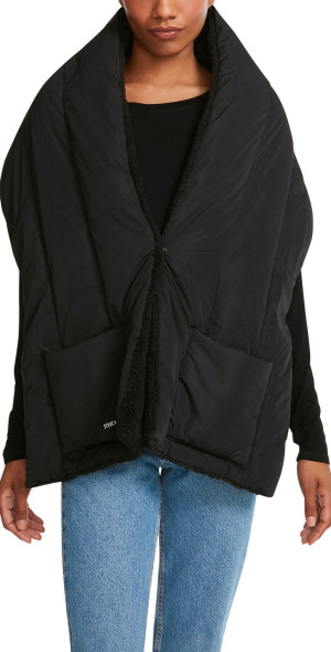 SteveMadden - PUFFER SNAP PONCHO BLACK