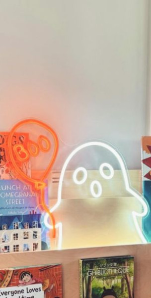 Echo Neon - Ghost Boo Halloween Neon Sign in Orange at Urban Outfitters
