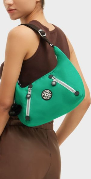 Kipling - Nikki Heritage Nylon Shoulder Bag in Green, Women's at Urban ...