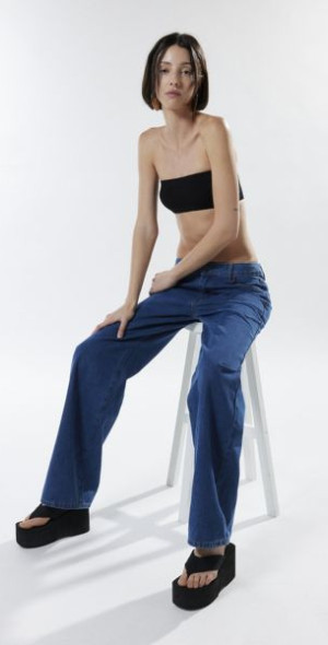 Lioness - Top Model Low-Rise Straight Leg Jean in Indigo, Women's at ...