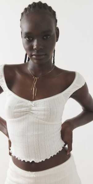 Out From Under - Ruched Sweetheart Tank Top in White at Urban Outfitters